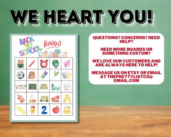 Back to School Bingo Printable Game Set of 30, Beginning of Year ...