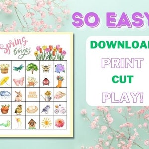 Spring Bingo Printable Game Set of 30, Spring Classroom Game, Spring ...
