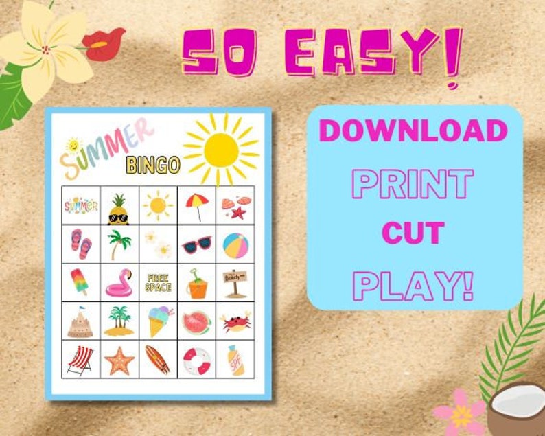 Summer Bingo Game | End of Year Classroom Party for 30 | Summer ...
