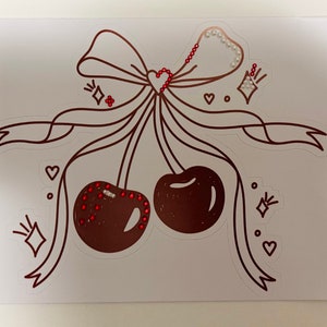 Cherries and Heart Bow Rhinestone Canvas Art Kit - Etsy