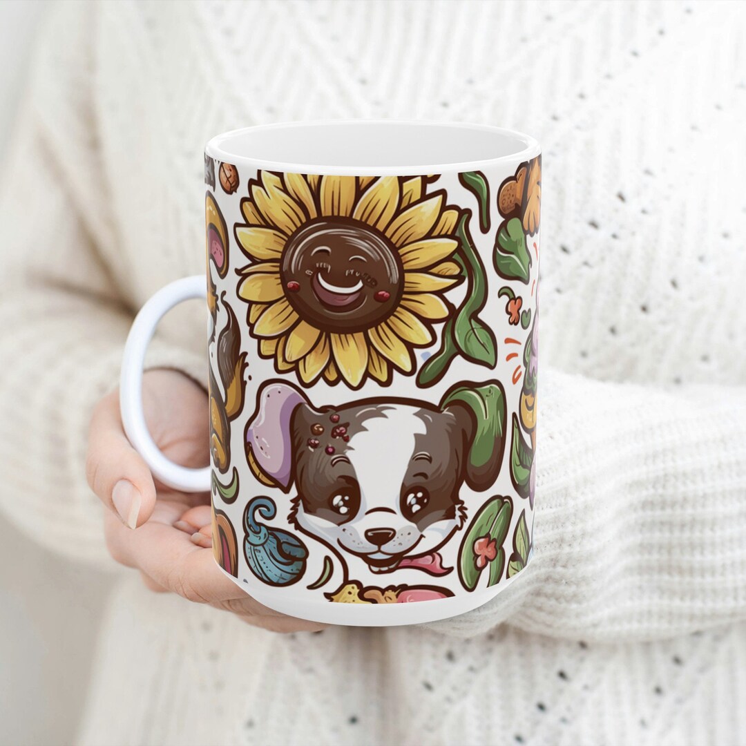 Becupful Paws and Petals Ceramic Mug, 11oz, 15oz - Etsy