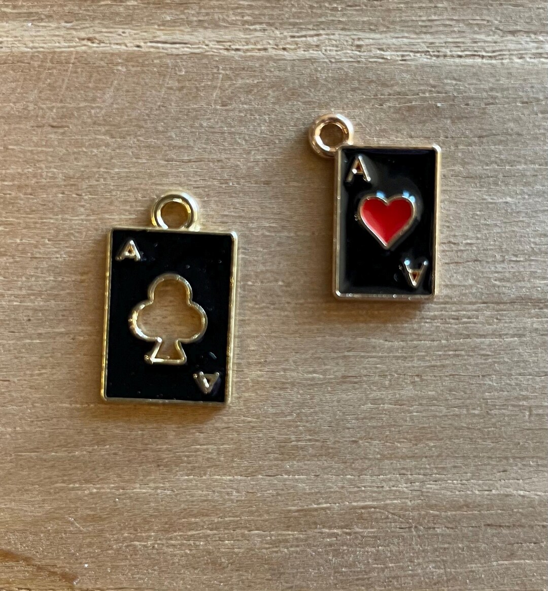 Playing Card Charms,poker Charm,enamel Playing Card Charm,poker Pendant ...
