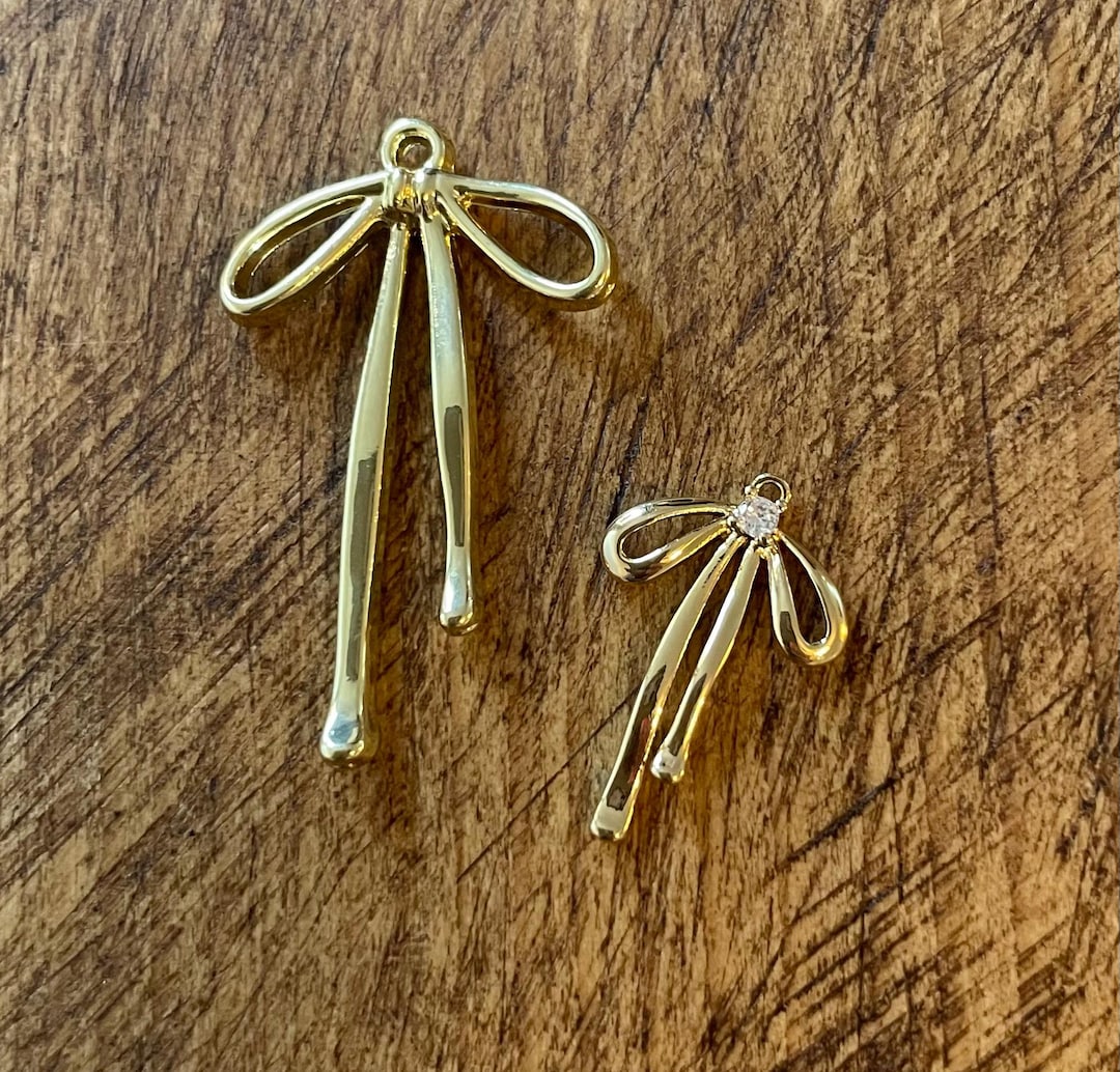 Vintage Bow Charms for Jewelry Making,gold Drop Bow Charms,charms for ...
