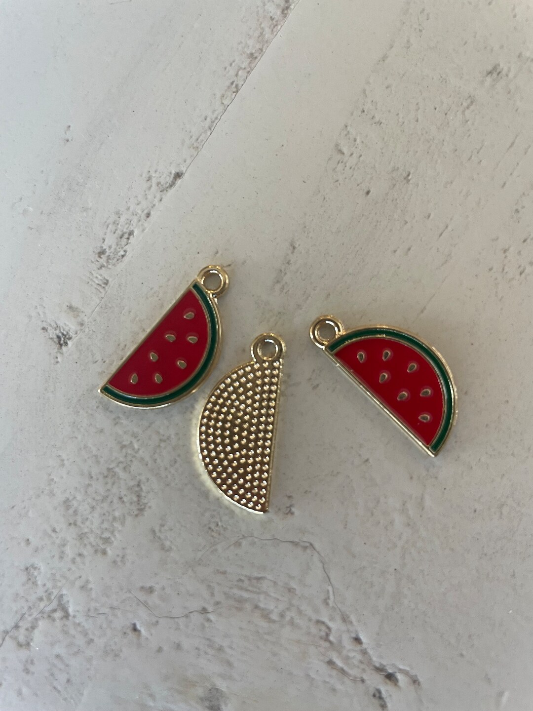 Watermelon Charm for DIY Jewlery Making,red and Green Enamel Watermelon ...