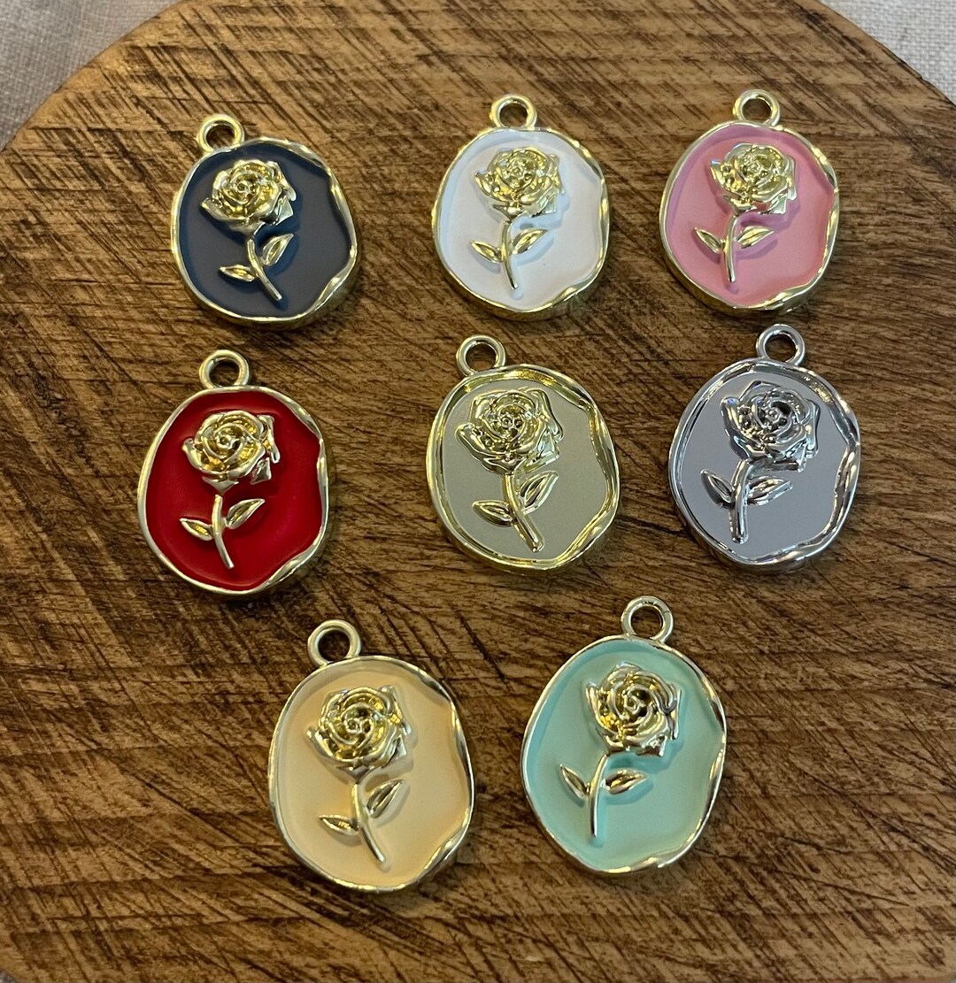 Rose Flower Alloy Charm,finding Rose Charm,vintage Flower Pendant ...