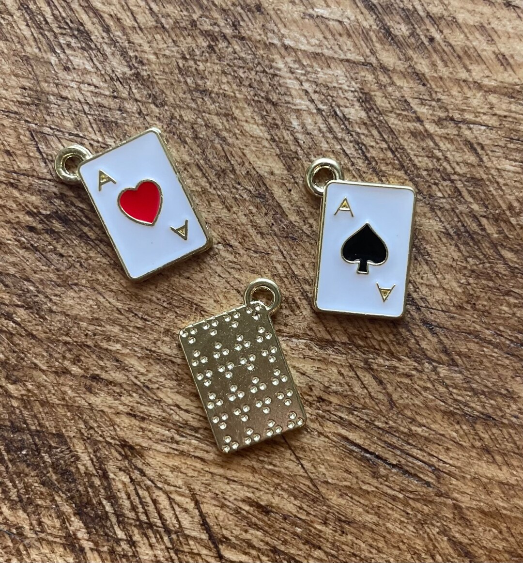 Playing Card Charms,poker Charm,enamel Playing Card Charm,poker Pendant ...