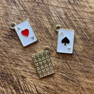 Playing Card Charms,poker Charm,enamel Playing Card Charm,poker Pendant ...