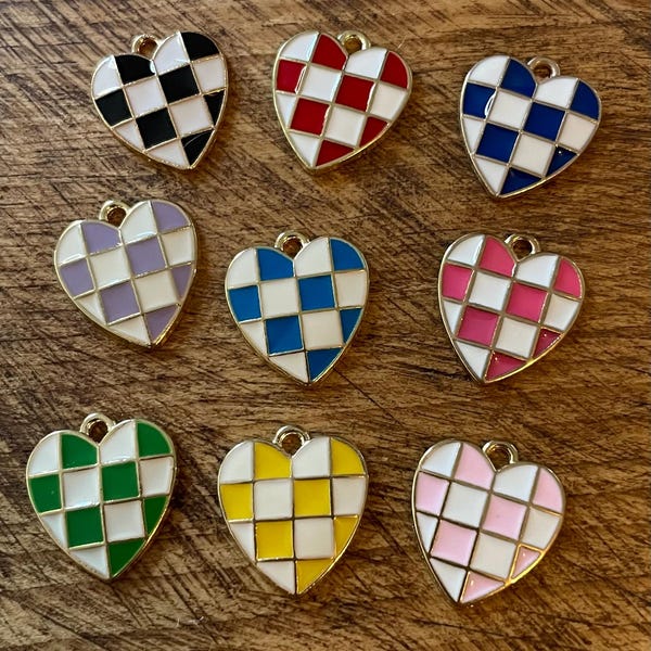 Checkered Heart - Etsy
