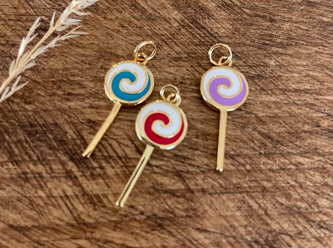 Enamel Lollipop Charms: Boho Candy Jewelry Supplies (25mmx10mm) - Etsy