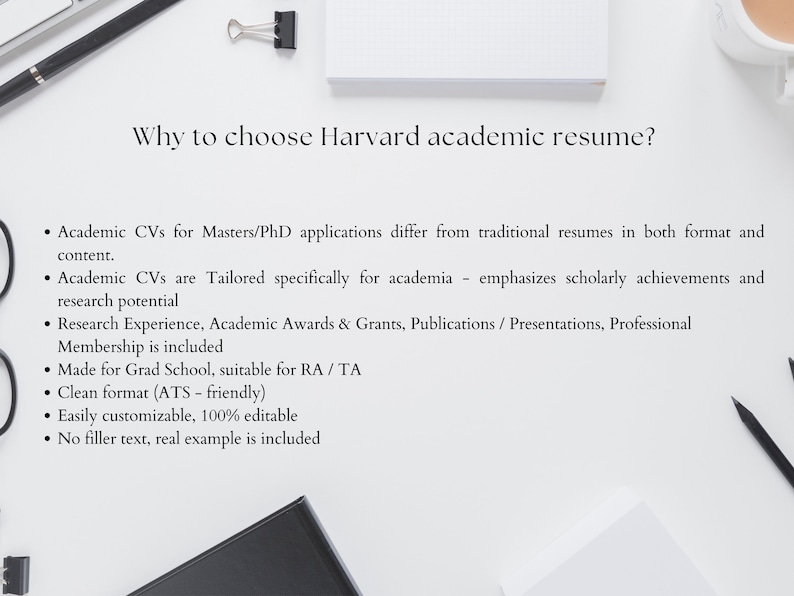 ATS Harvard Resume Template: Modern, Clean CV (google Docs, Word, Canva ...