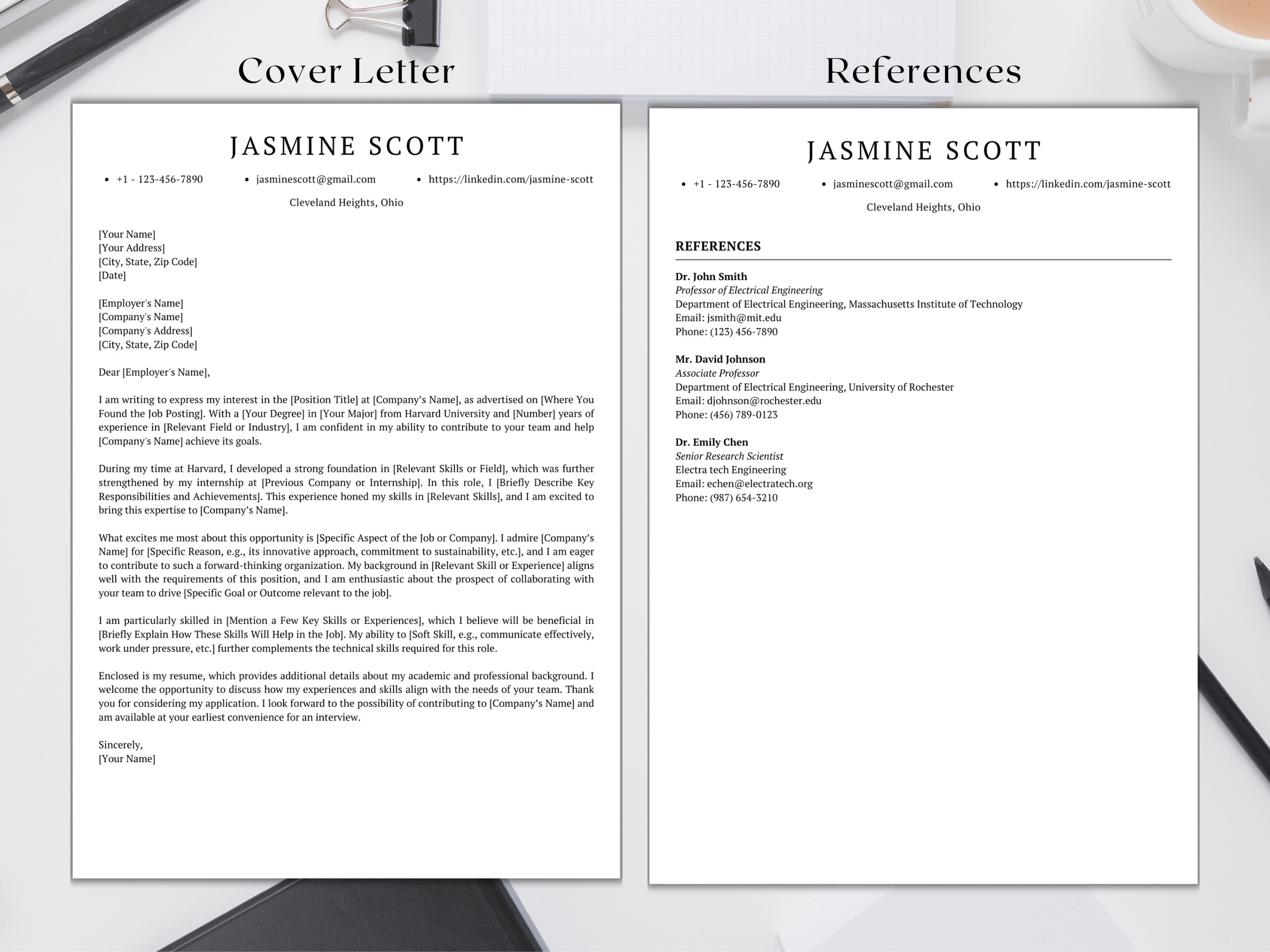 Professional Resume Template ATS Friendly, Modern Harvard Style Resume ...