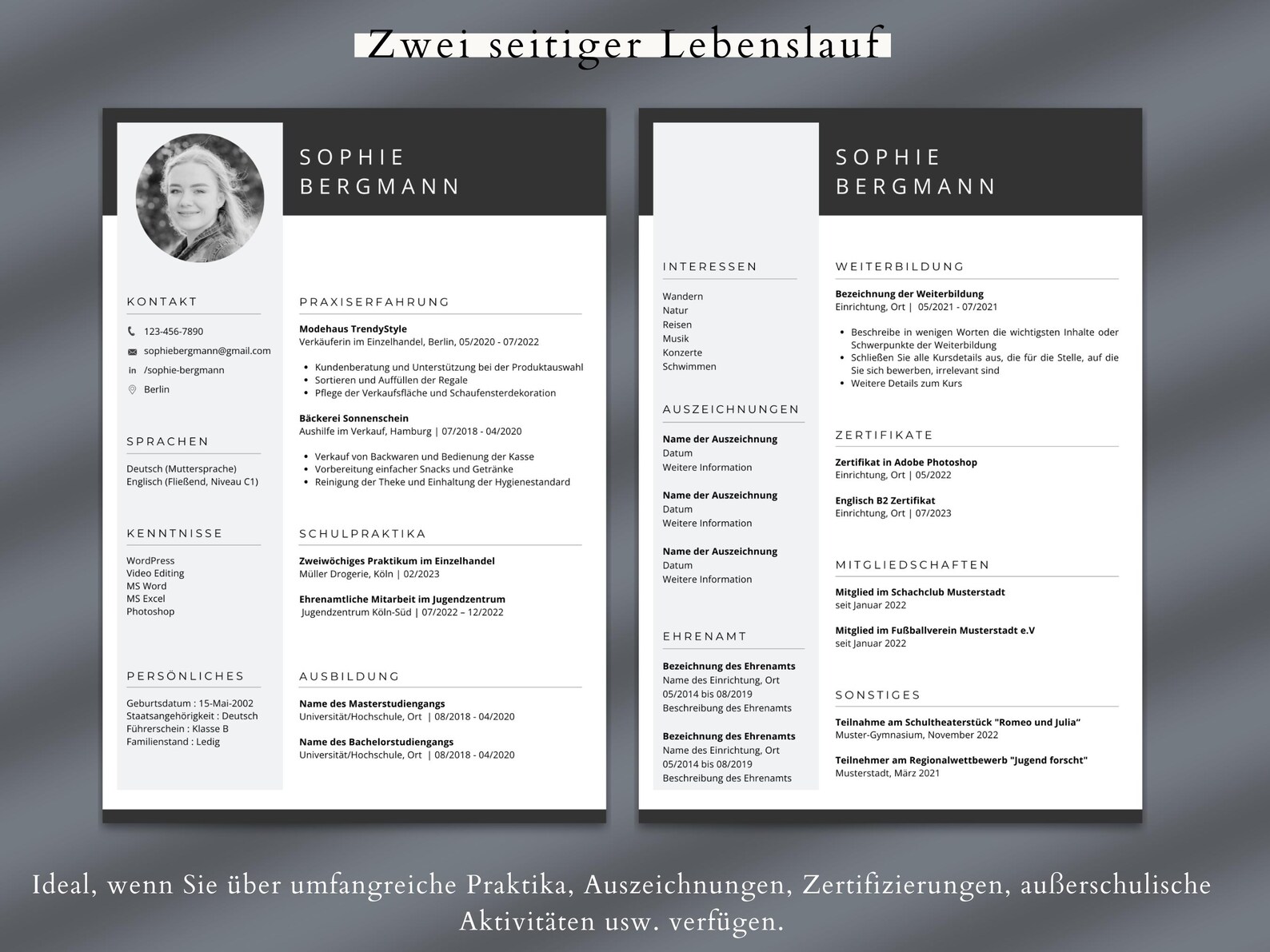 Student Resume Template: Modern CV Design (word & Canva) - Etsy