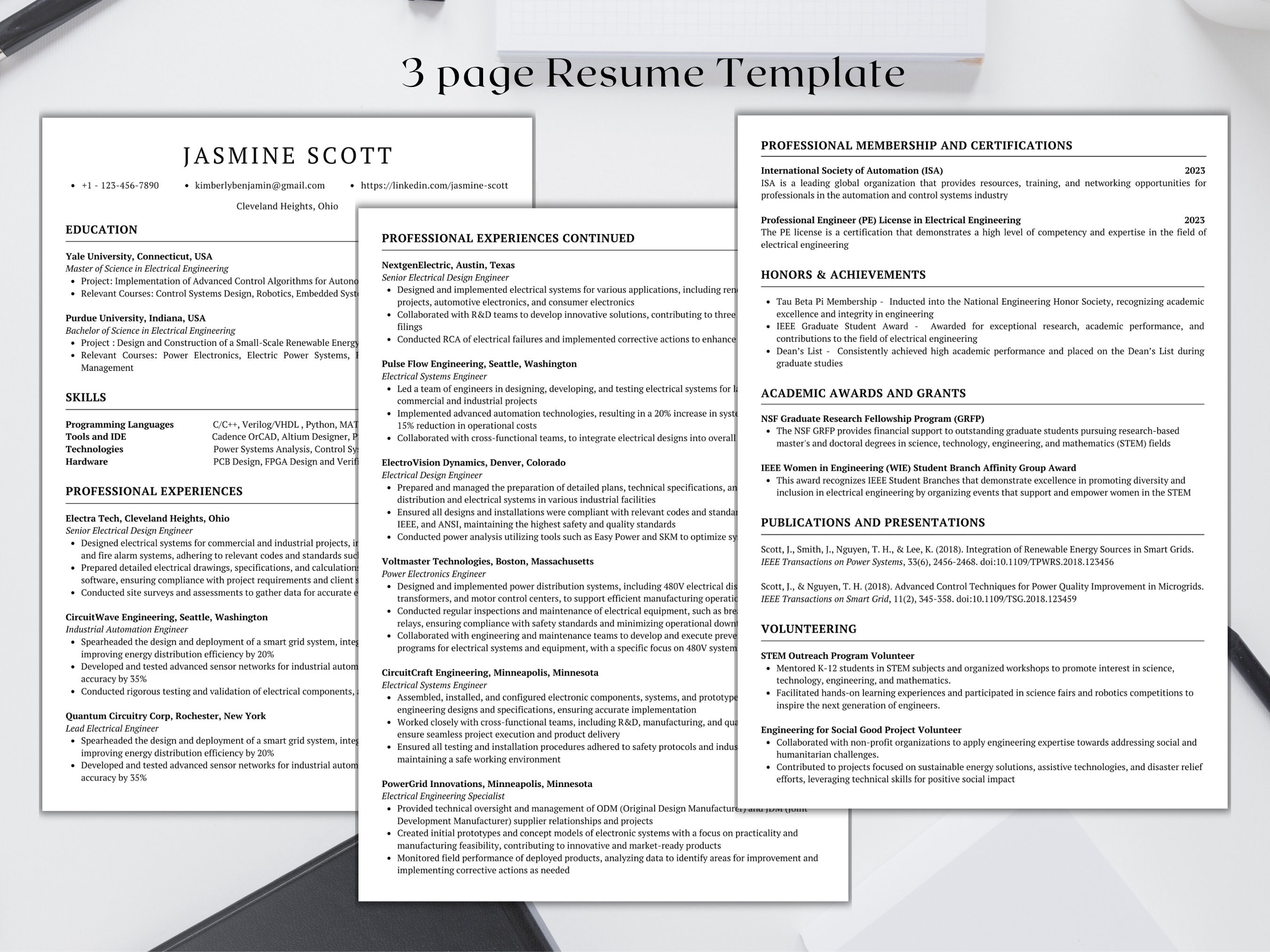 Professional Resume Template ATS Friendly, Modern Harvard Style Resume ...