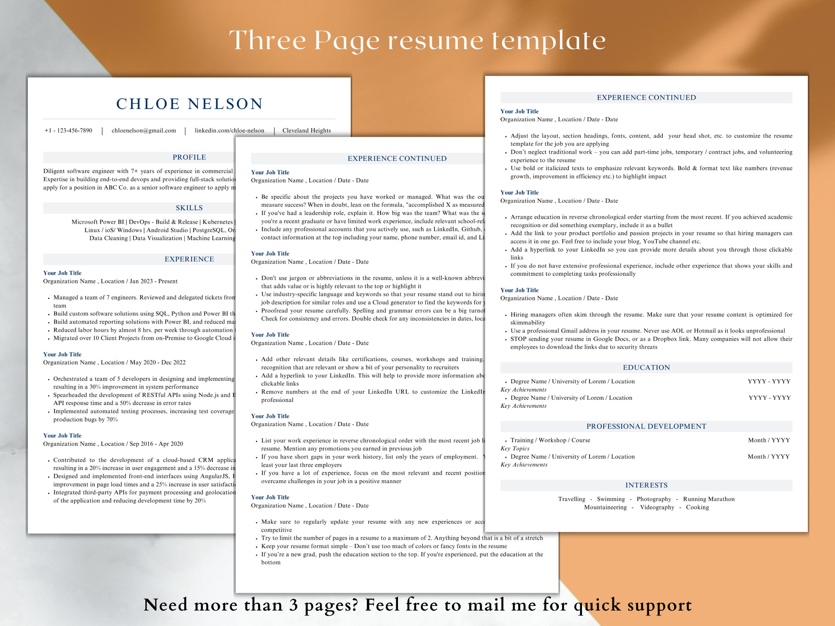 ATS Friendly Tech Resume Template, Computer Science Resume, ATS Resume ...