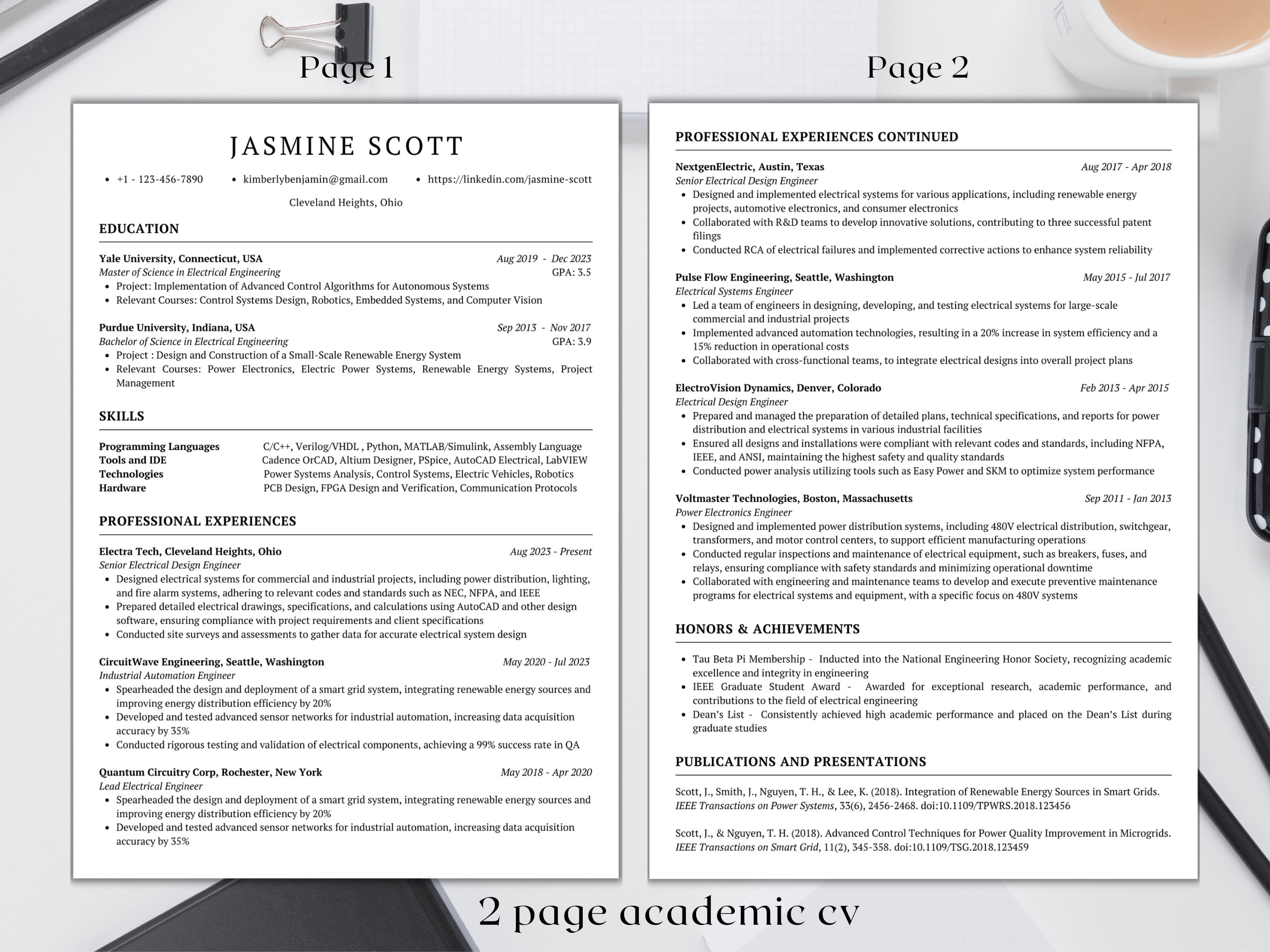 Professional Resume Template ATS Friendly, Modern Harvard Style Resume ...