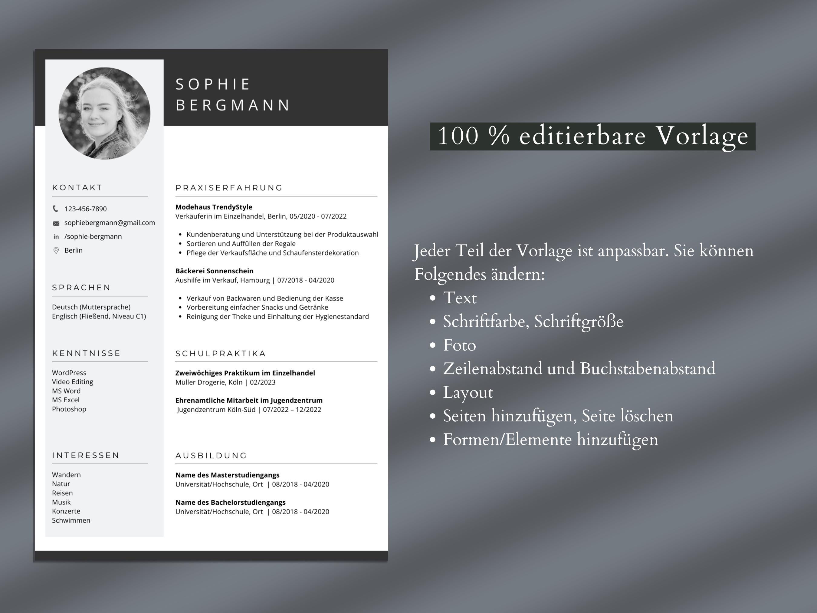 Student Resume Template: Modern CV Design (word & Canva) - Etsy