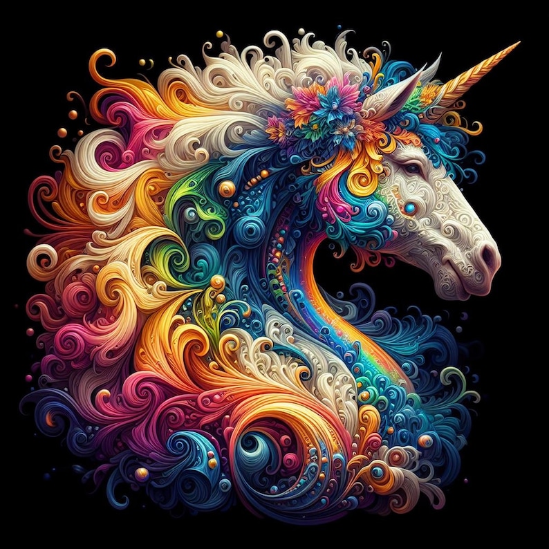 Psychedelic Unicorn Digital Download | Trippy Art Print | Fantasy Wall ...