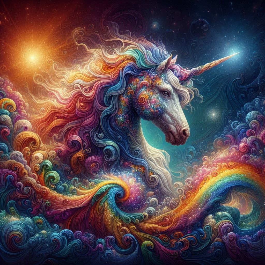 Psychedelic Unicorn Digital Download Trippy Art Print Fantasy Wall ...