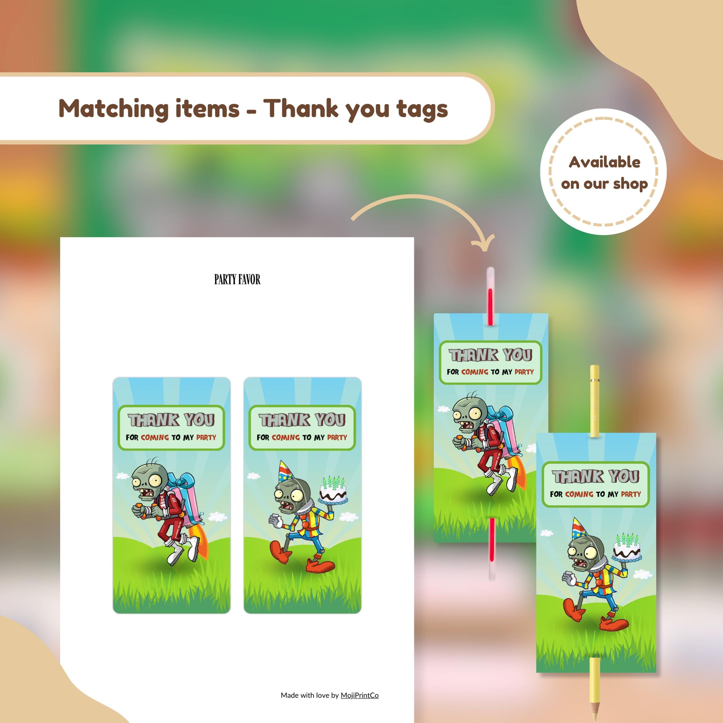 Plants Vs Zombies Birthday, Cake Toppers Stickers, Birthday Party ...