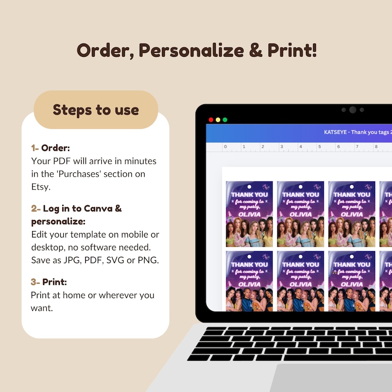 KATSEYE Thank You Tags (canva Editable) - Etsy UK