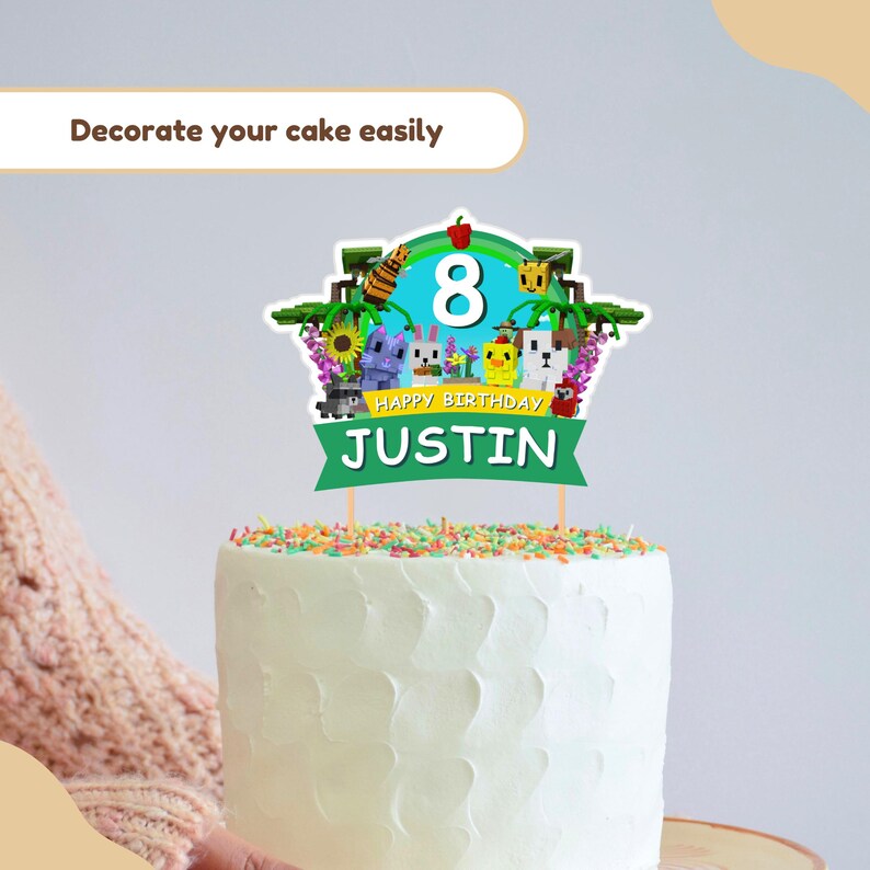 Editable Grow A Garden Cake Topper: Printable DIY Party Decor (canva ...