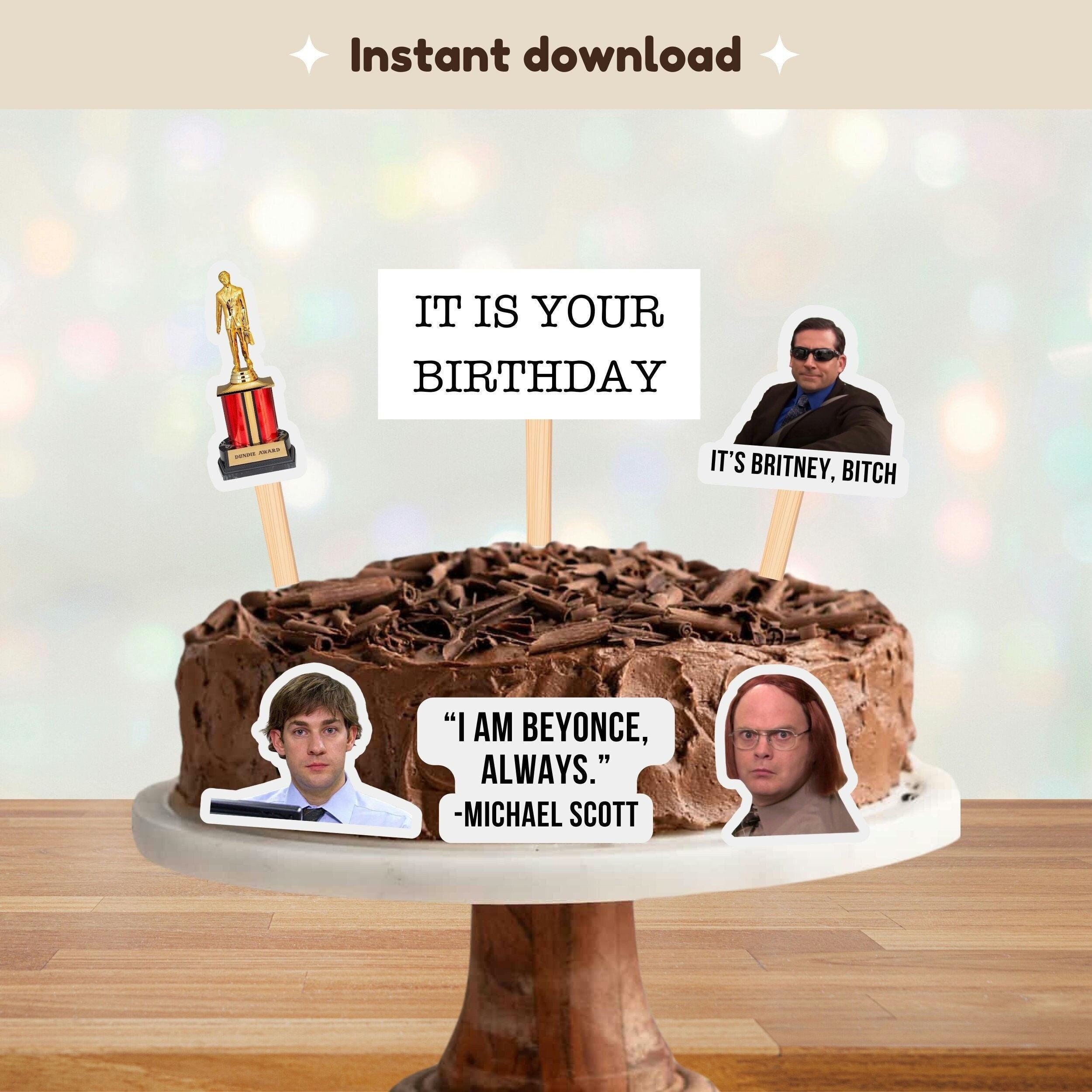 The Office Birthday Cake Toppers: US Version, Printable (digital DIY ...