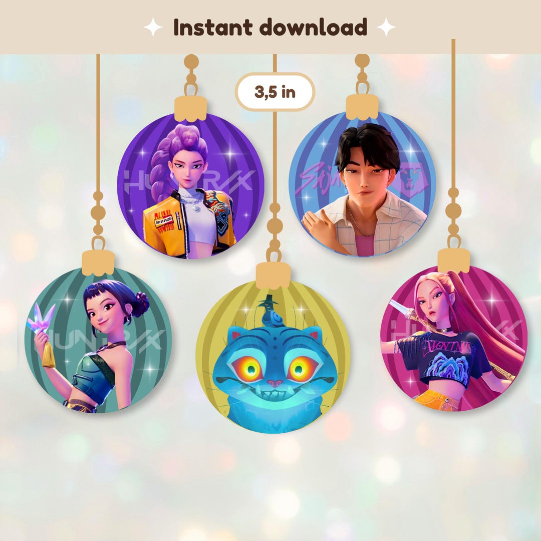 DIY Kpop Hunters Christmas Tree Ornaments, Printable Ornament Bundle ...
