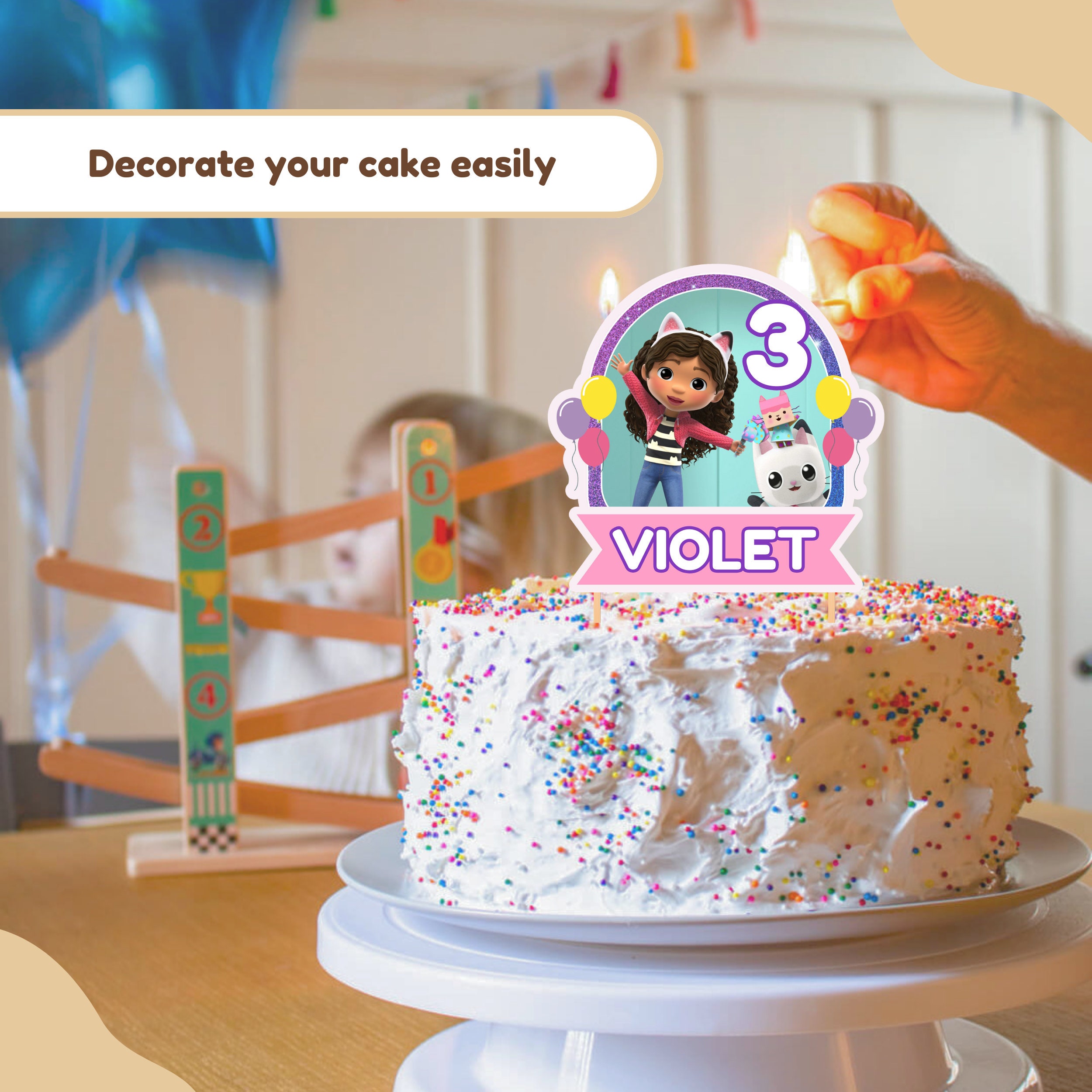 Custom Gabby Dollhouse Cake Topper and Cupcake Toppers, Gabby Dollhouse ...