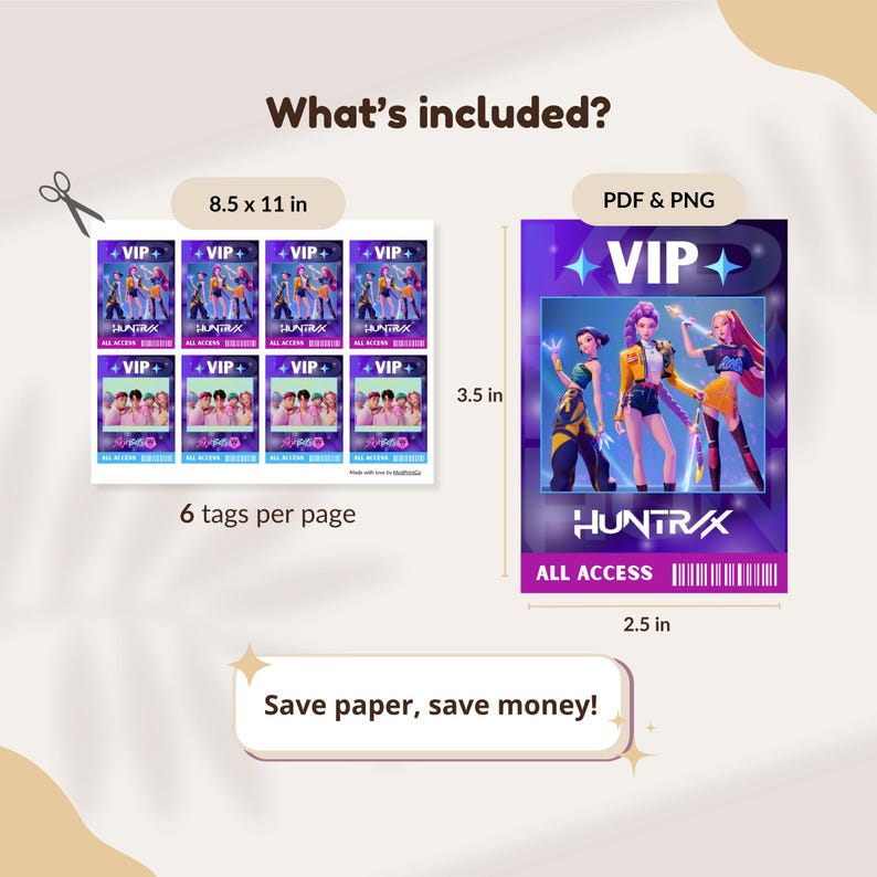 Kpop Demon Hunter VIP Access Card, Huntrix & Saja Boys (printable) - Etsy