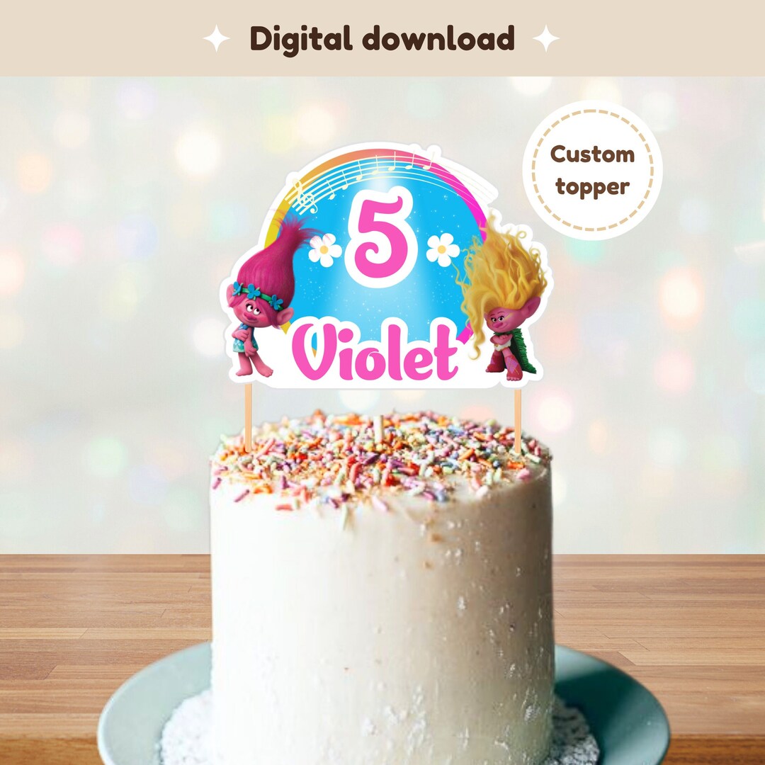 Custom Trolls Inspired Cake Topper Girls, Centerpiece Birthday Party ...