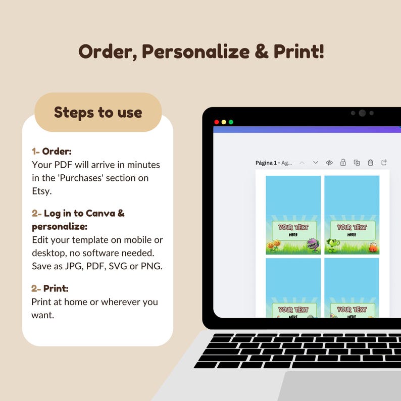 Editable Plants Vs Zombies Food Labels, Table Name Card, Zombies Place ...