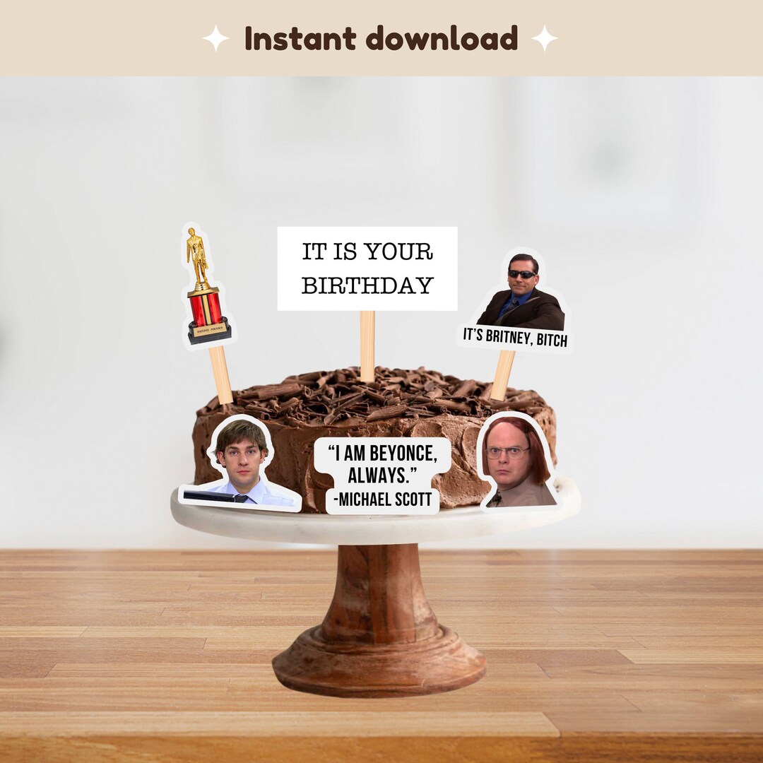 US the Office Cake Toppers Stickers, the Office Birthday Party ...