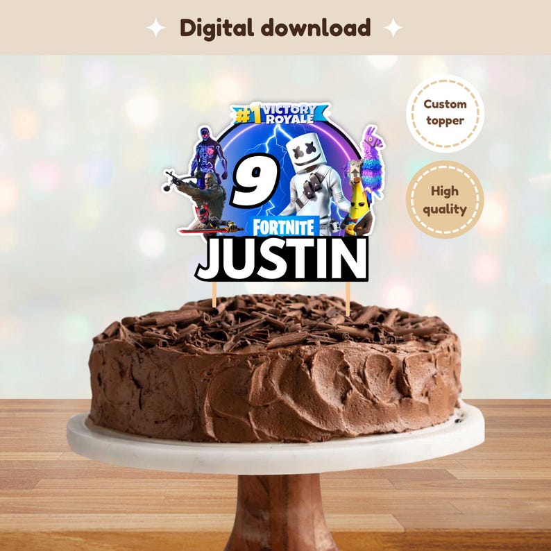 Printable Fort Game Birthday Cake Topper, Customizable Battle Royal ...