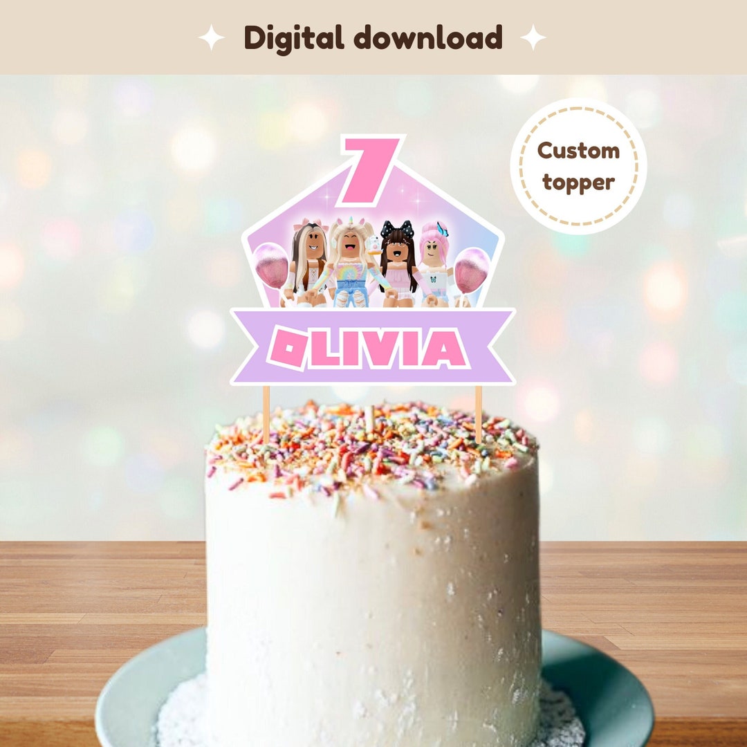 Printable Girl Cake Topper, Birthday Party Cake Topper, Birthday Party ...