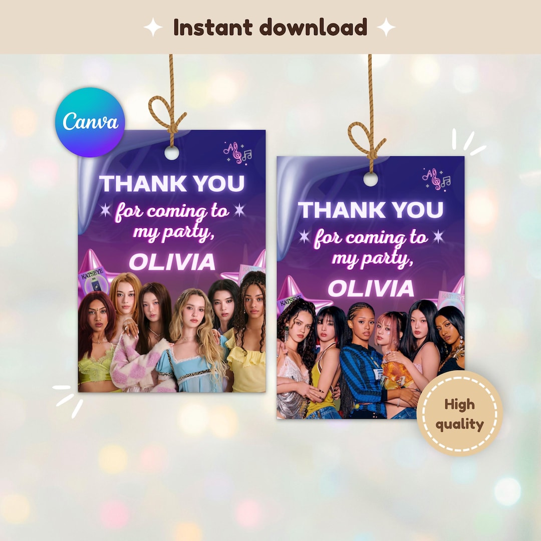 KATSEYE Thank You Tags (canva Editable) - Etsy UK
