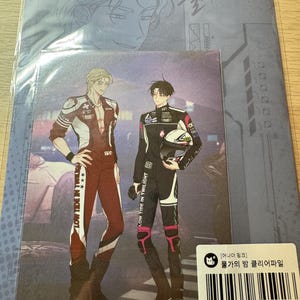 Korean Manhwa Racing to Another Pink File Folder + Couple Postcard ...