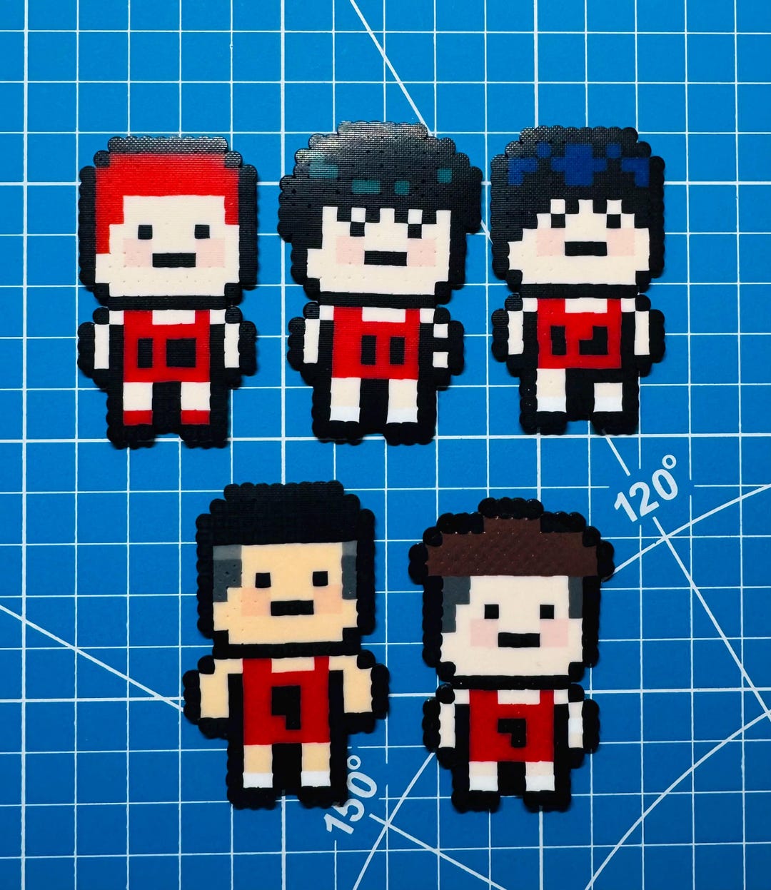 Slam Dunk Pixel Perler Beads Figure ( Metal Chain/ Mini Acrylic Stand ...