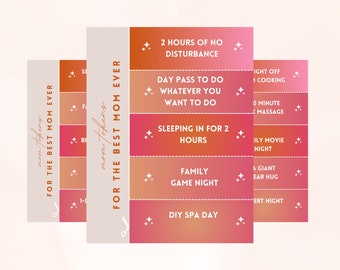 Printable Love Coupons Bundle Pink 20 Coupons Mother's Day Gift for Mom ...