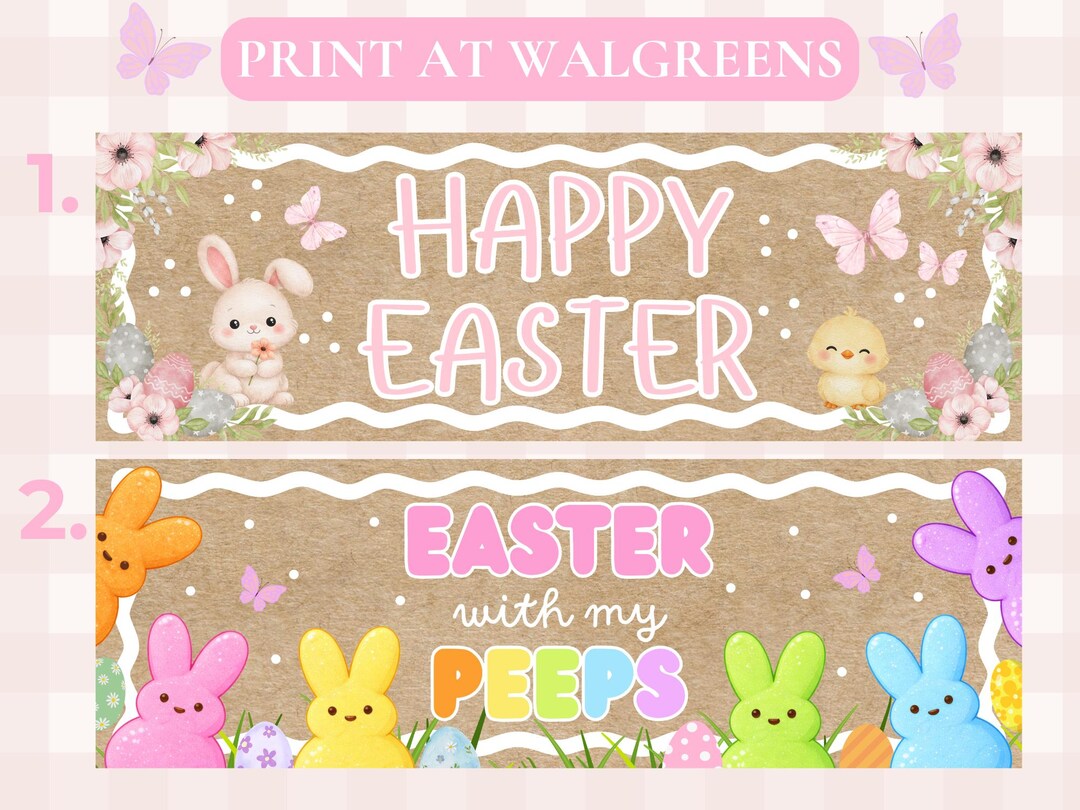 Easter Day & Peeps Banner - Digital Download - Print at Walgreens - Etsy