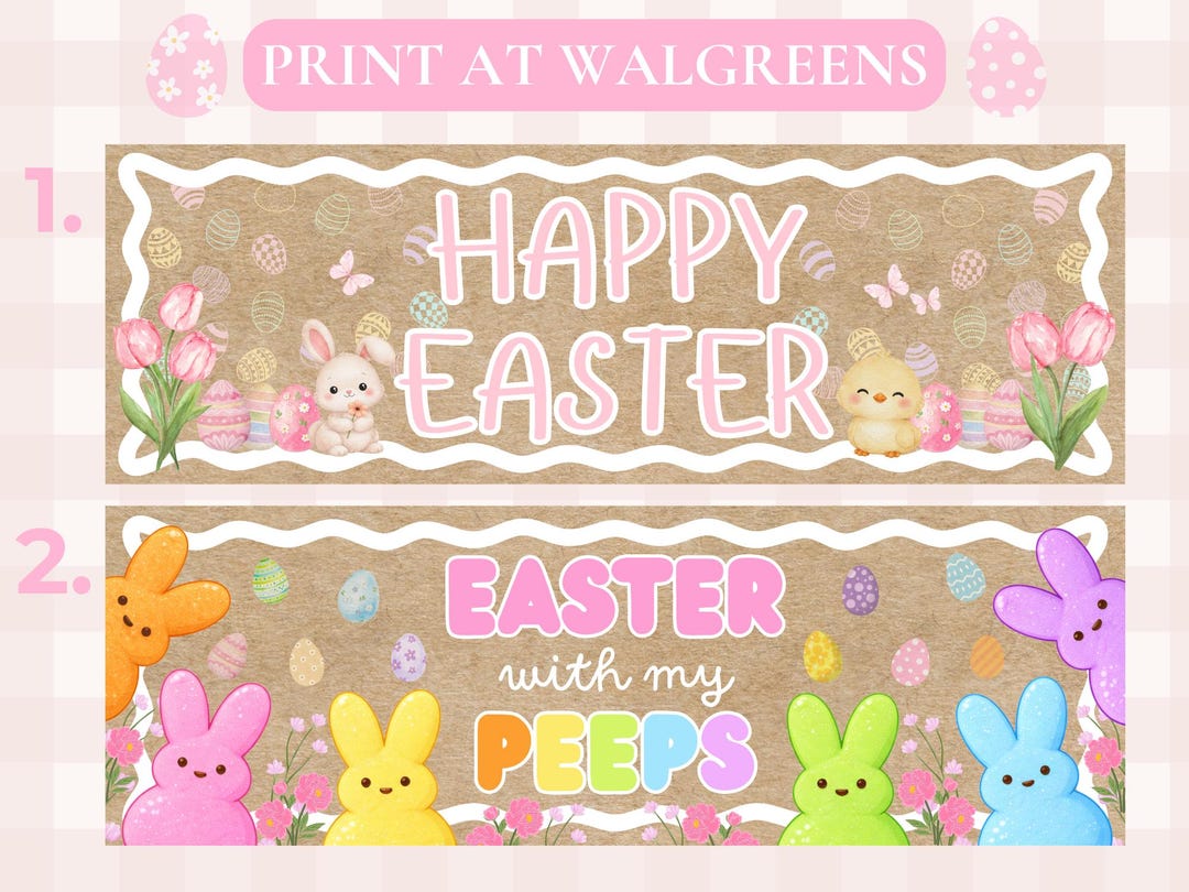 Easter Day & Peeps Banner - Digital Download - Print at Walgreens - Etsy