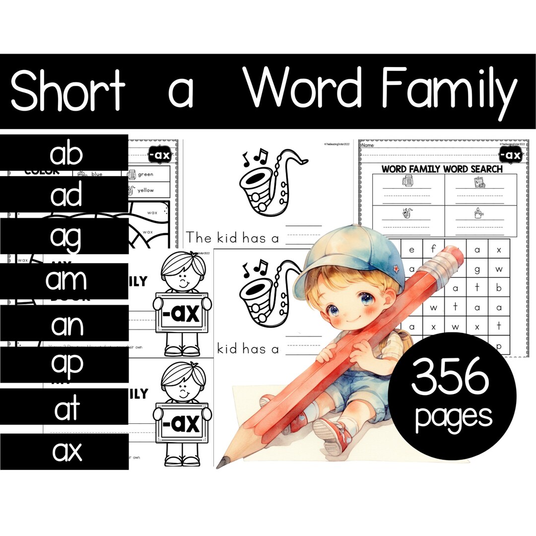 CVC Short a Word Family Mastery Bundle: 356 Engaging CVC Worksheets for ...