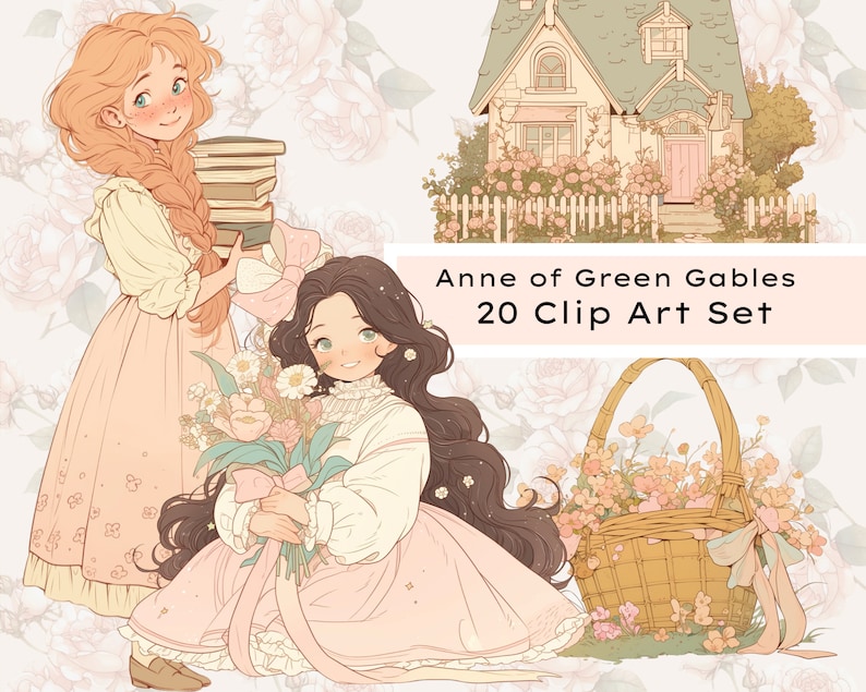 Anne of Green Gables Clip Art Set: PNG Collection of 20 Transparent ...