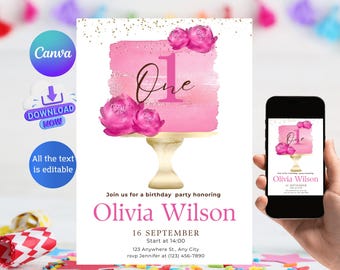 Birthday Cake Invitation TEMPLATE - Etsy