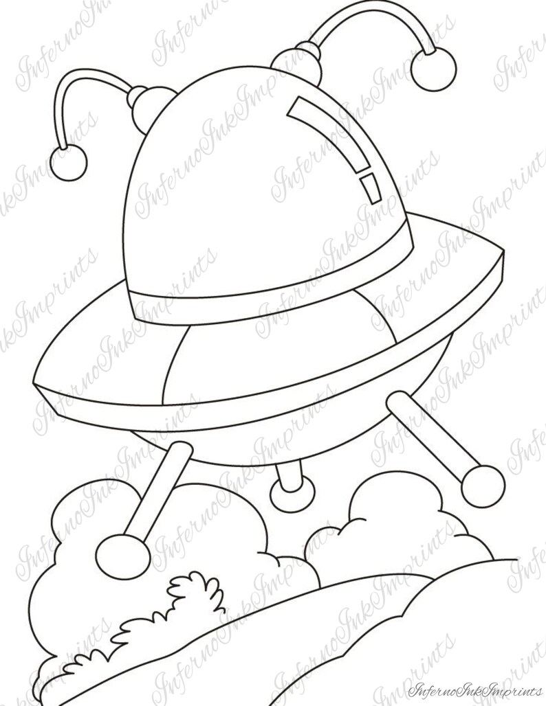 UFO Day, Coloring Page, Flying Object, Roswell, Area 51, Easy Crafts ...