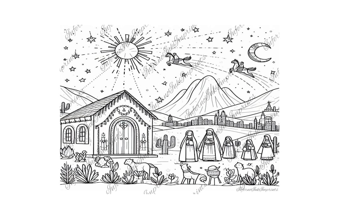 Las Posadas Coloring Page | Printable Holiday Activity for All Ages - Etsy