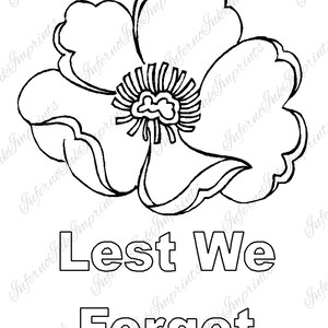 Poppy Coloring Page ANZAC Day, Poppies, World War I, Soldiers, Lest We ...