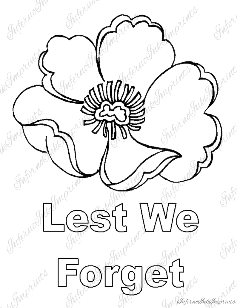 Poppy Coloring Page ANZAC Day, Poppies, World War I, Soldiers, Lest We ...