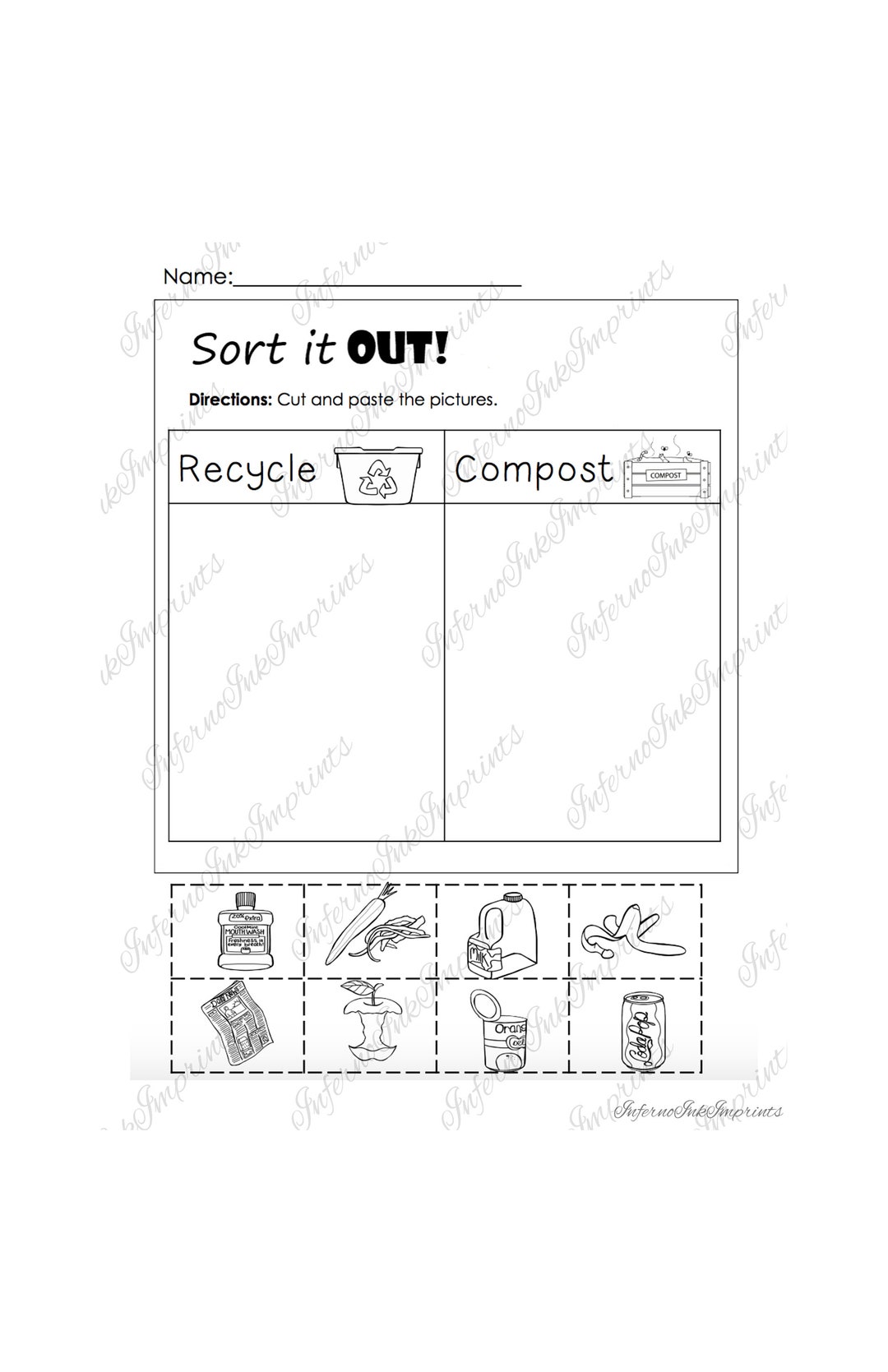 Sort It Out Coloring Page Earth Day Crafts for Kids, Earth Day ...