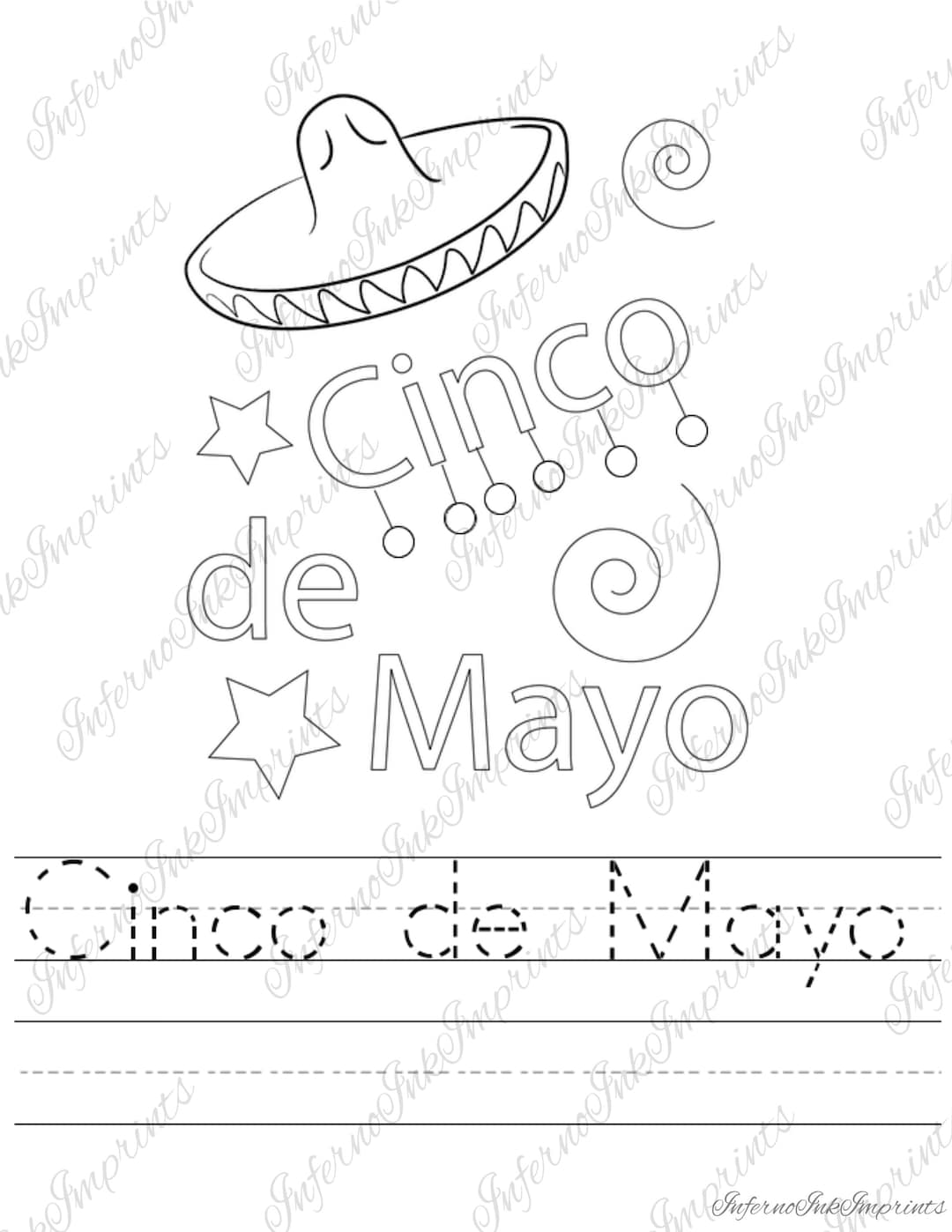 Cinco De Mayo, Word Trace, Coloring Page, Kids Crafts, La Batalla, De ...