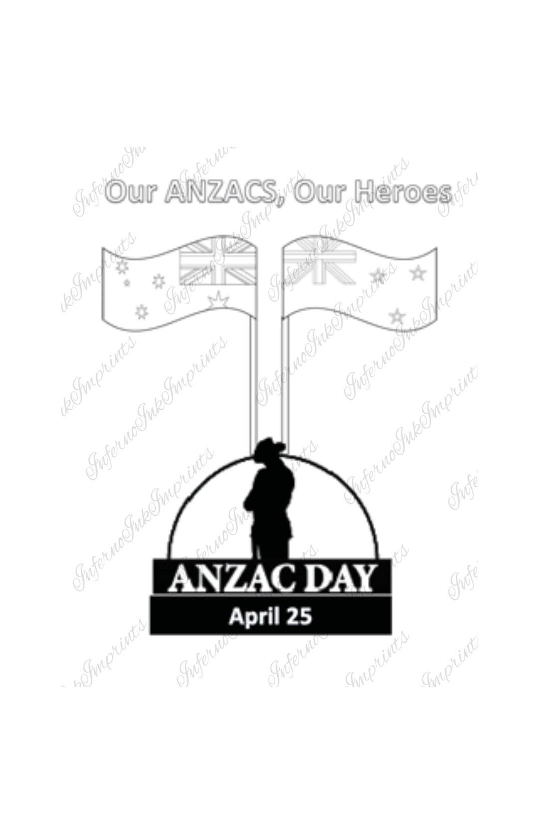 Flags Coloring Page ANZAC Day, Poppies, World War I, Soldiers, Lest We ...